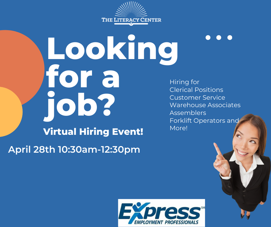 4/28 Express Employment Professionals Hiring Event - The Literacy Center